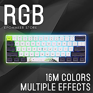 EPOMAKER SKYLOONG SK61 61 Keys 60% Hot Swappable Programmable Mechanical Gaming Wired Keyboard with RGB Backlit, NKRO, Water-Resistant, Type-C Cable for Win/Mac/Gaming (Gateron Optical Blue, Panda)