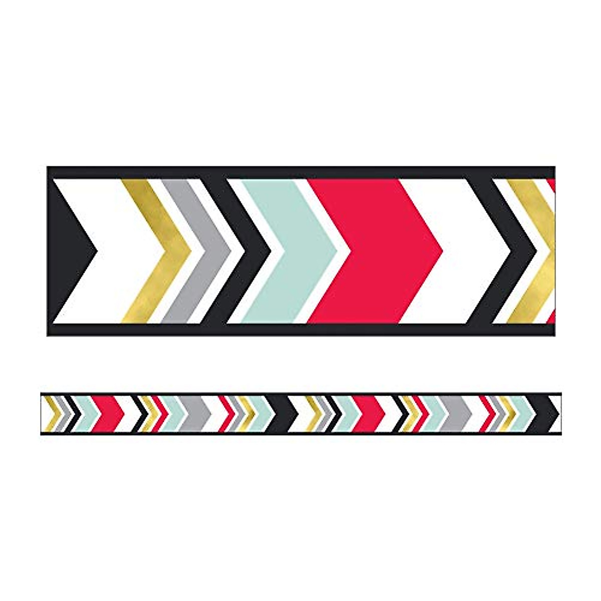 Carson Dellosa Modern Chevron Bulletin Board Borders, 36 Feet of Straight Chevron Classroom Borders for Bulletin Board, White Board, Cork Board, Locker, Classroom Decor, and Modern Office Decor