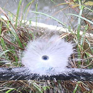 JuzizjMEFOD 50 Pack Adjustable Irrigation Drippers 1/4 Inch Emitter Dripper 360 Degree Full Circle Pattern Water Flow Drip Emitter Micro Drip Irrigation Sprinklers for Home Garden Lawn(Black)