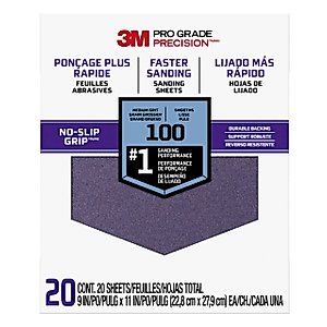 9" x 11" 100 3M Grit Professional Grade Sandpaper [Package of 20]