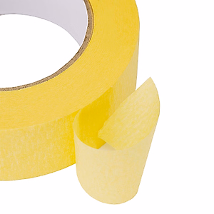 Lichamp 36mm x 55m Yellow Automotive Masking Tape for Painting, Auto Body Masking Tape for Car Detailing, Yellow Painters Tape 1.4 inch x 60 Yards