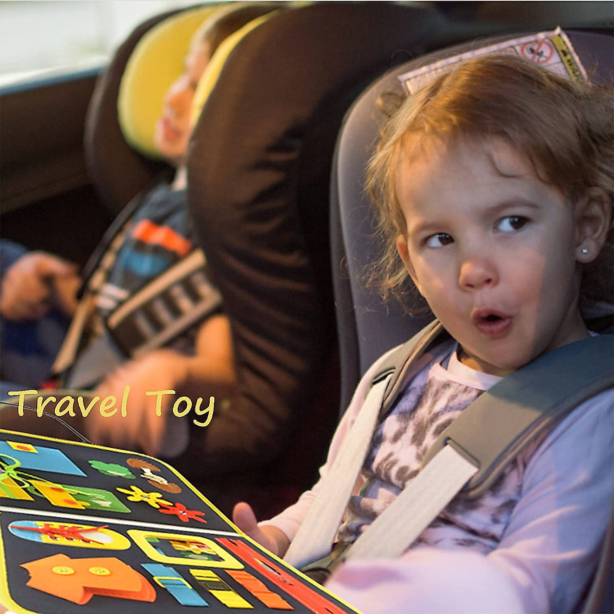 Yemmert Toddler Busy Board Toys,Montessori Busy Board Toy for 1 2 3 4 5 6 Year Old,Toddler Toys Age 1-2,Preschool Fine Motor Educational Travel Learning Toys for Toddlers 1-3