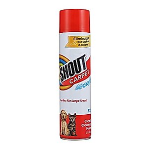 Shout Carpet Aerosol Stain and Odor Foaming Spray with OXY Power | Completely Removes Tough Urine Stains & Prevents Pet from Remarking | Safe for Kids & Pets | Fresh Scent