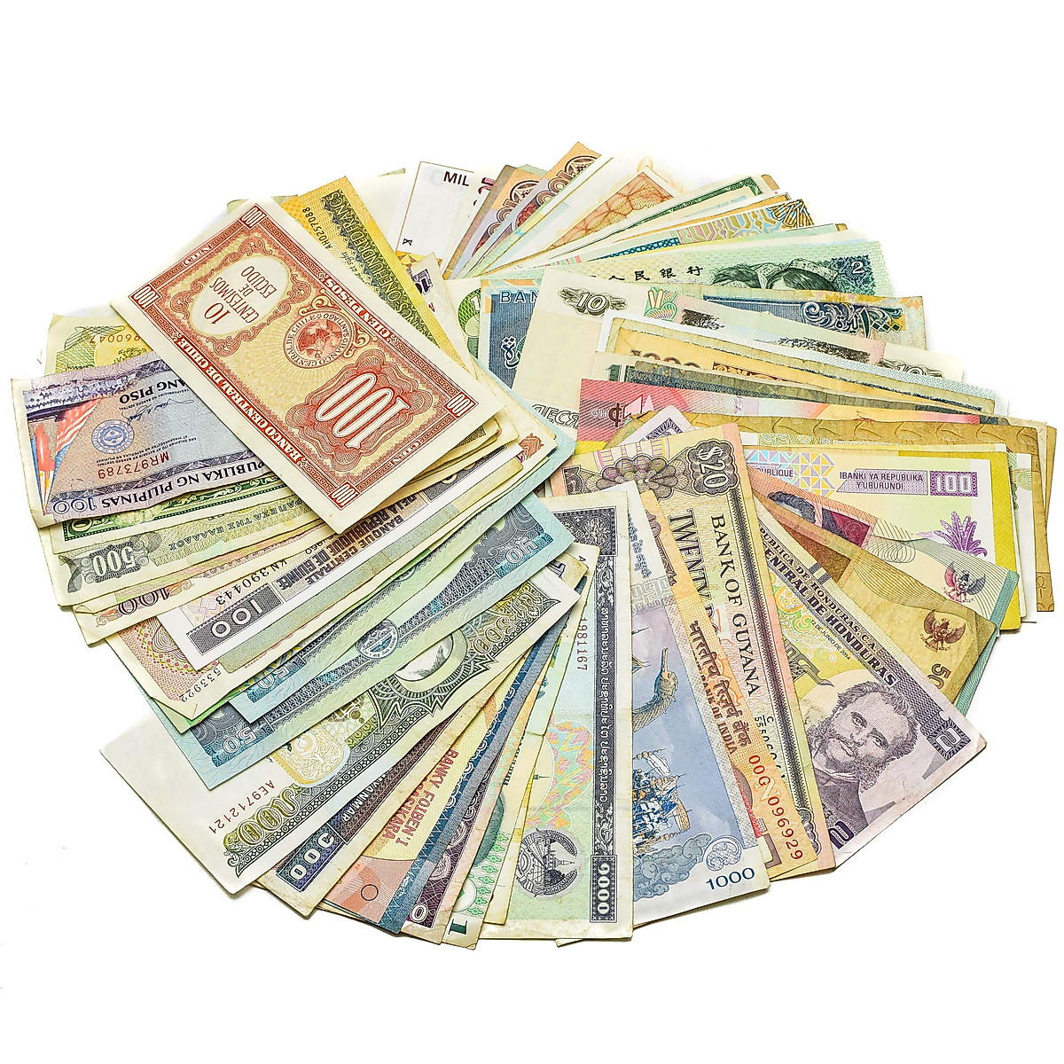 20 Different World Banknotes, Real Valuable Paper Money, Old Foreign Currency Collection