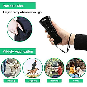 Brellavi Anti-Bark Dog Training Equipment and Barking Control Device, Electronic Clicker Trainer for Walking, Jogging, and Aggressive Behavior, Handheld and Portable (Black)