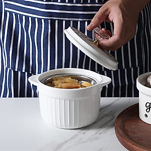 Bacon Grease Container Keeper with Crystal Lid and Strainer, 17 oz Ceramic Frying Oil Storage Can Container for Countertop (Gold)