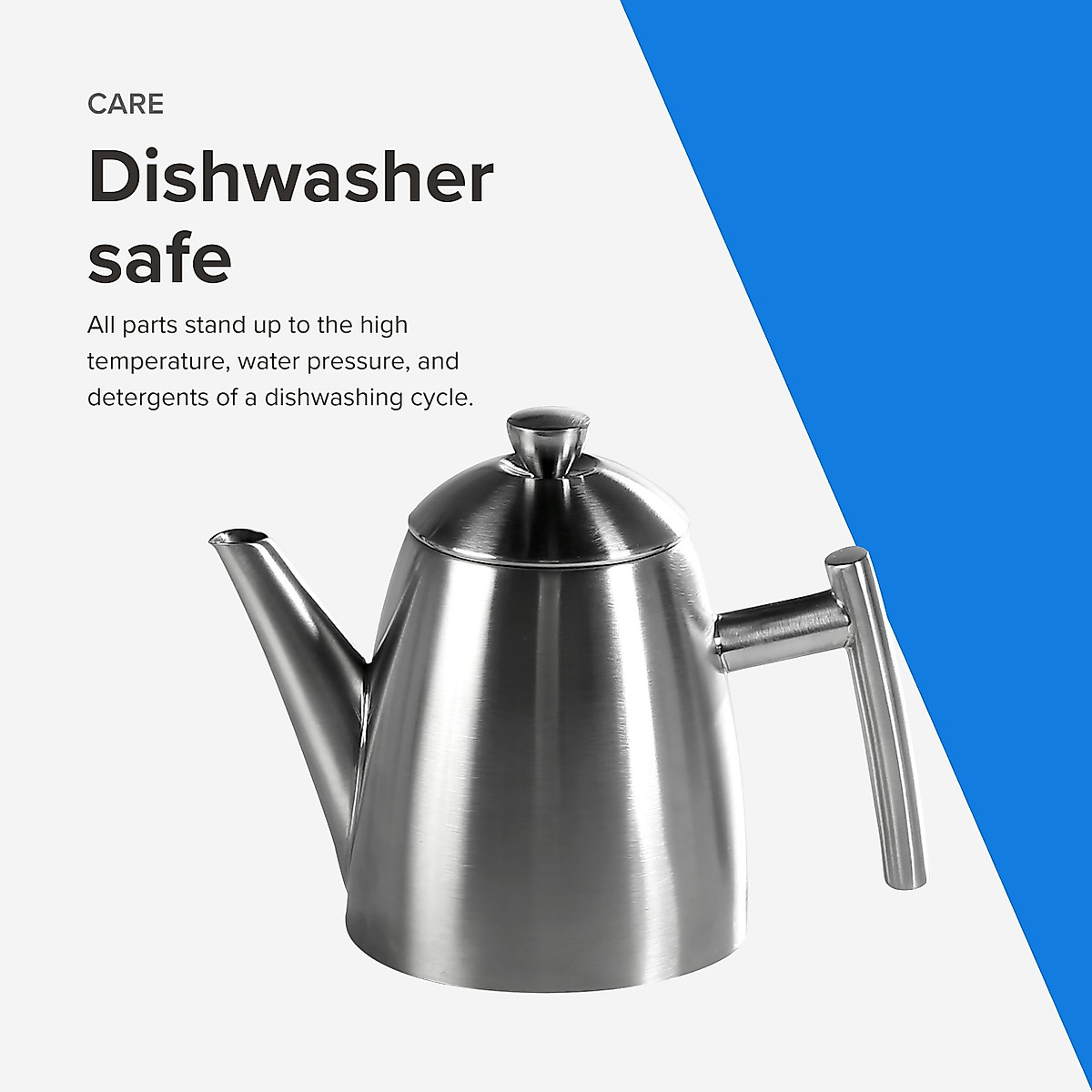 Frieling 18/8 Stainless Steel Teapot with Infuser, Tea Warmer with Teapot Infuser for Loose Tea, 34 Ounces