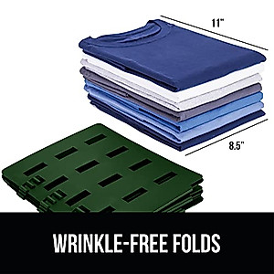 Gorilla Grip Shirt Folding Board, Easy Fast T-Shirt and Clothes Folder, Adult Clothing, Durable Plastic Organizer, Compact for Travel, Laundry Boards, Tshirt Flipfold Tool, Hunter Green