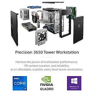 DELL 2021 Precision 3650 Tower Workstation Desktop, Intel i7-11700, Quadro P1000 4G, 128GB RAM, 2TB SSD + 4TB HDD, No-DVD, WiFi 6, Type-C, DisplayPort, Keyboard & Mouse, Win 10 Pro
