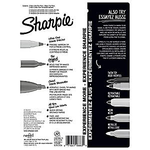 SHARPIE Permanent Markers Variety Pack, Featuring Fine, Ultra-Fine, and Chisel-Point Markers, Black, 6 Count