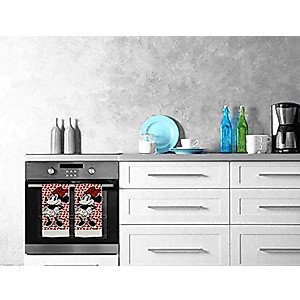 Disney 100% Cotton Kitchen Towels, 2pk, Perfect for Drying Dishes & Hands, Absorbent, Light Weight, and Adorable- Machine Washable- 16” x 26” - Minnie Red Bows