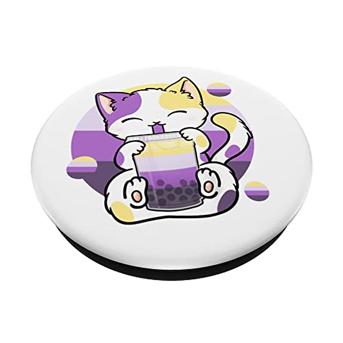 Cat Boba Tea Bubble Tea Anime Kawaii Neko Non-binary Kitten PopSockets Swappable PopGrip