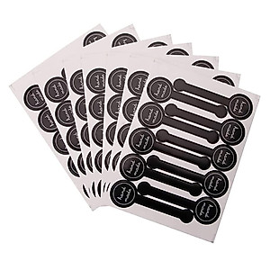 AKOAK 300 Pcs Self-Adhesive Label Stickers, Handmade" Black Strip Seal Stickers, Cookies/Candy/Snacks/Baking/DIY Gift Stickers/Party Supplies
