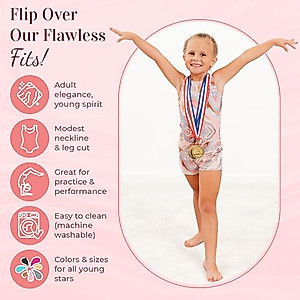 Dancina Girls Gymnastics Outfit Leotard Size 10 Pink Gold
