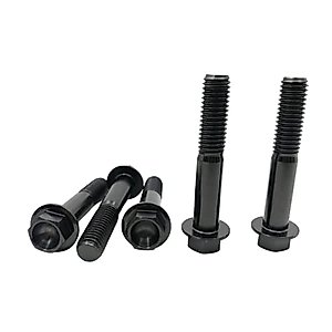 Rison Titanium Bolts Titanium Flanged Hex Head Bolt M10x1.25x25mm 6AL4V Aerospace Grade Ti Bolt Black Titanium Bolt for Motorcycle Car Modification Pack of 5
