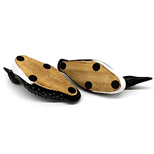 CVHOMEDECO. Primitives Hand Engraving and Painted Wood Loons Rustic Figurine Decorative Accent, Set of 2