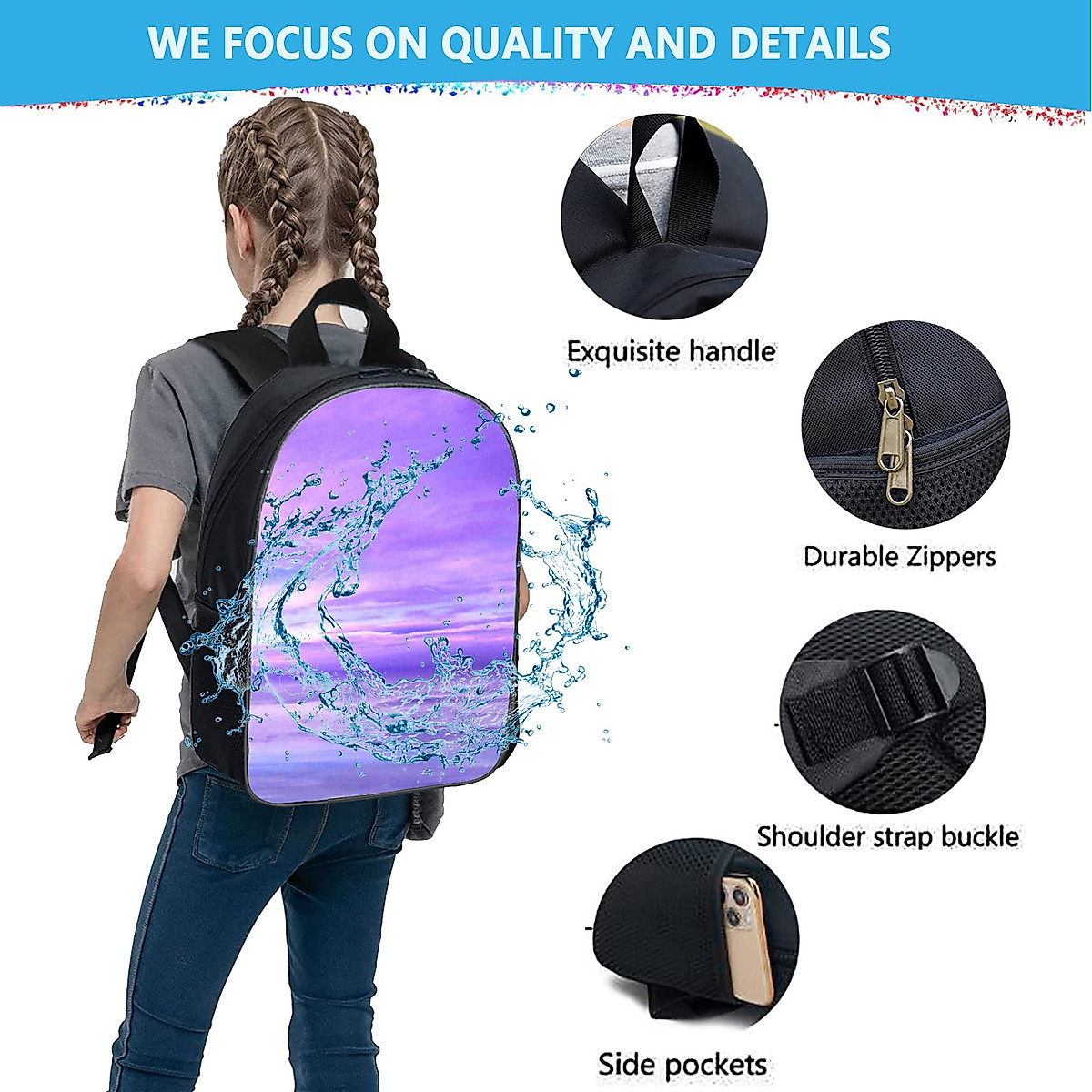 GJNDV Anime Backpack 3D Print Designer Bookbag Durable Travel Laptop Bag Daypack for Teens Women Men 16inch 6