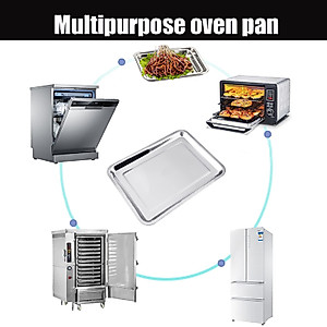 Thinkorb Toaster Oven Pans Stainless Steel Baking Tray Compatible with Cuisinart Air Fryer Toaster Oven TOA-60 and TOA-65, Cookie & Bread Baking Sheet Pan (12.4x10.06 inch)