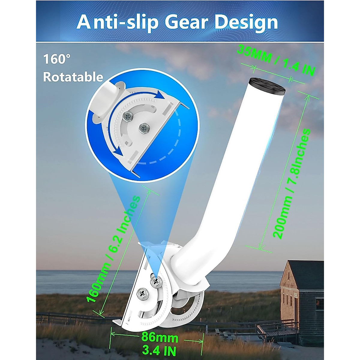 Universal Antenna Mount, 12" Adjustable J Pole Mounting with Weather Proof, Pole and Wall Mounted Bracket Mount for Wireless Bridges,AP,Access Point,Starlink Satellite,Weather Station,WiFi Router