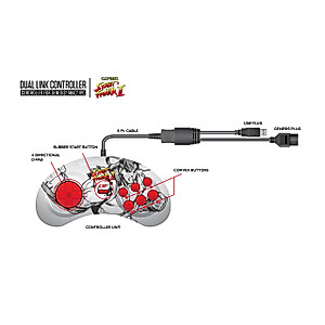 Retro-Bit Street Fighter Genesis & USB Dual Link Controller for PC, Mac - Sega Genesis