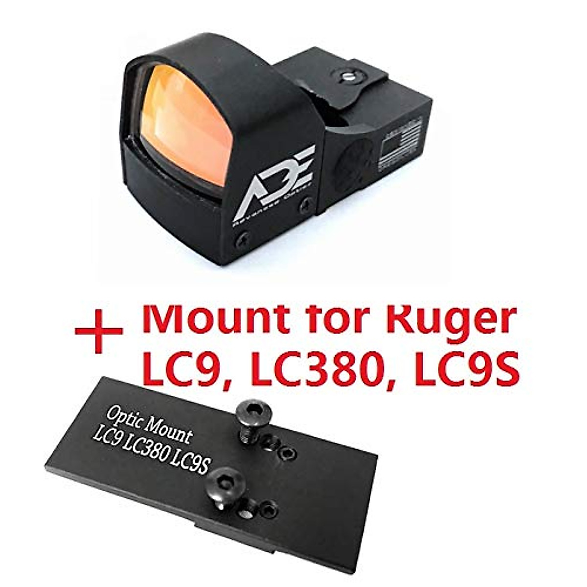 Ade Advanced Optics Compact RD3-009 Red Dot Reflex Sight for Ruger LC9,LC380,LC9S Pistol