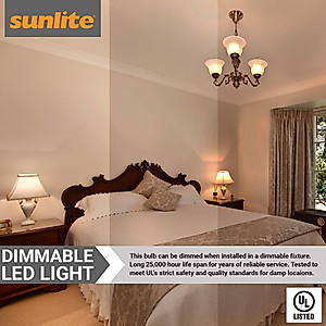 Sunlite 41137-SU LED A19 Standard Light Bulb, 5.5 (40 Watt Equivalent), 450 Lumens, Medium Base (E26), Dimmable, UL Listed, Energy Star, 6 Pack, 4000K Cool White