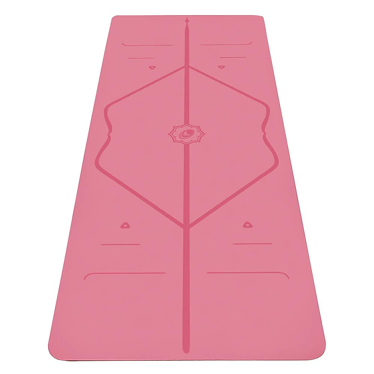 LIFORME Original Yoga Mat & Travel Mat Bundle Pack – Patented Alignment System, Eco-Friendly, Non-Slip Warrior-Grip, Made with Natural Rubber, Thick, Sweat Resistant, Comfortable - Pink/Pink