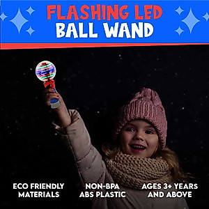 Toysery Spinning Light Up Toy Magic Wand for Kids, LED Light Up Wand Toy for Boys and Girls. Provides Thrilling Light Show Autism Sensory Toys