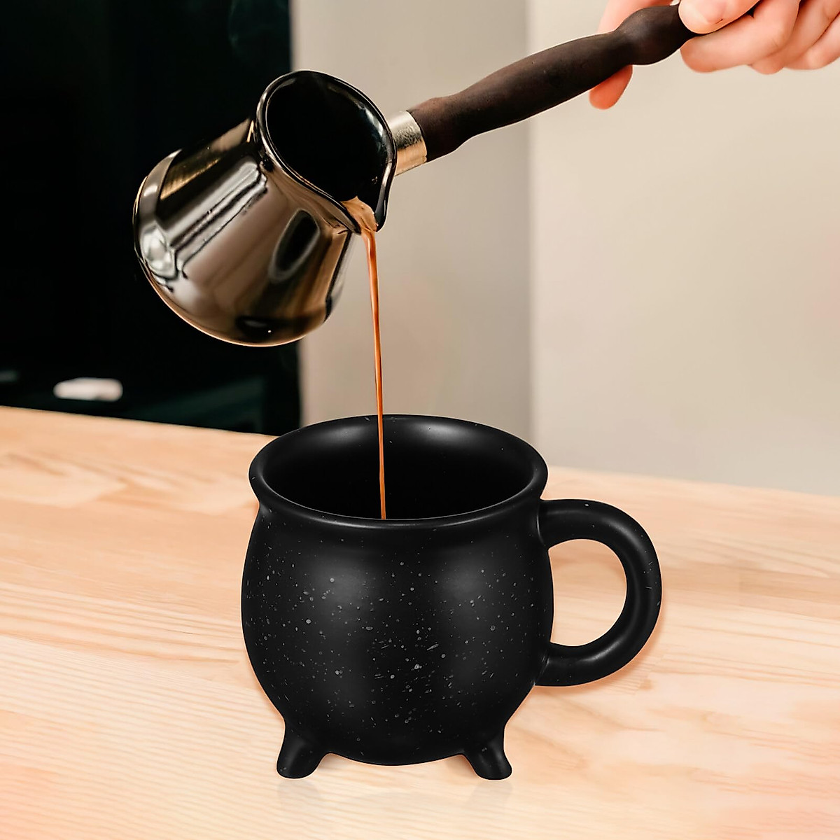 Healeved Halloween Cauldron Mug Halloween Coffee Mug Witches Brew Mug 450ml Ceramic Coffee Cup Witch Mug Cauldron Coffee Mug Milk Mug Novelty Halloween Mug