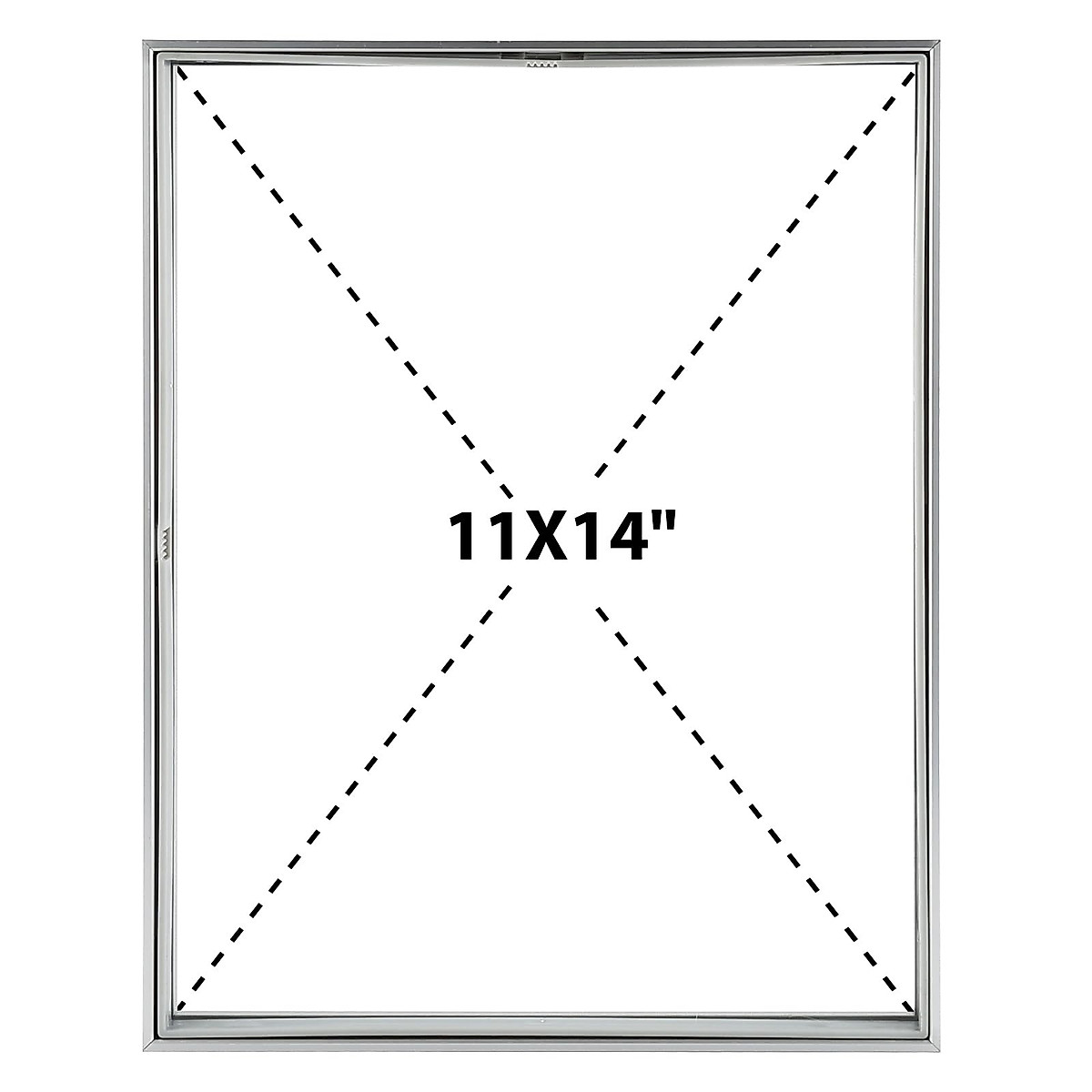 Frametory, Floating Picture Frame 11x14 - Silver Aluminum Metal Photo Frame - Real Glass of Front - for Wall Mount Displays