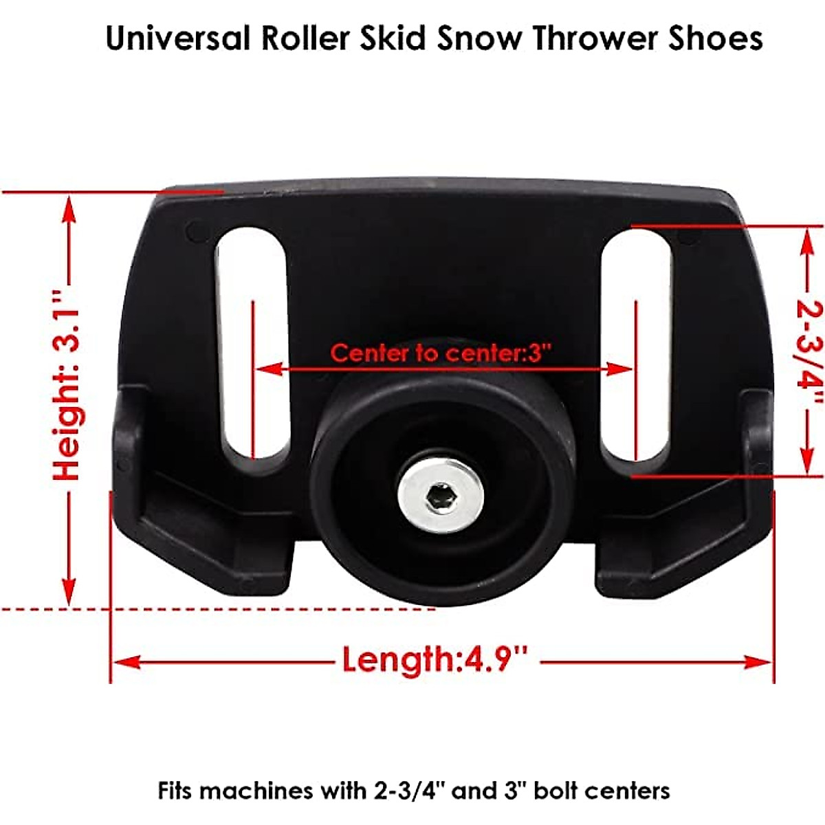 Giltswift Universal Roller Snowblower Skid Shoes 490-241-0038 Fits Most 2 and 3 Stage Snow Throwers with Hardware kit
