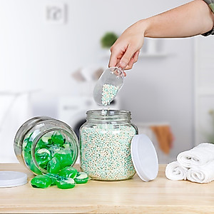 Cornucopia Brands 64oz Clear Wide-mouth Glass Jar, BPA free Food Grade w/Metal Lid (Half Gallon); 2 Quart Jar to Make Greek Yogurt/Kefir or Pickles