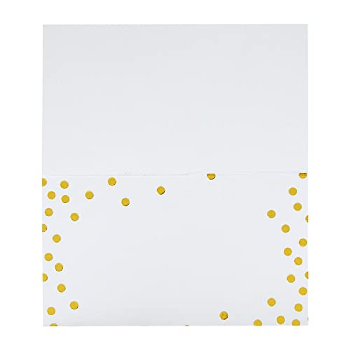 100 Pack Place Cards for Table Setting, Blank Table Name Cards for Wedding, Gold Foil Polka Dot Place Cards for Banquet, Events, Reserved Seating (2 x 3.5 In Folded)