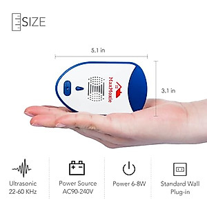 MaxMoxie Ultrasonic Pest Repeller Humane Mice Control Electronic Insect Repellent Reject Rodent Bed Bug Spider Rat Defender Home Animal Plug in 2 Pack