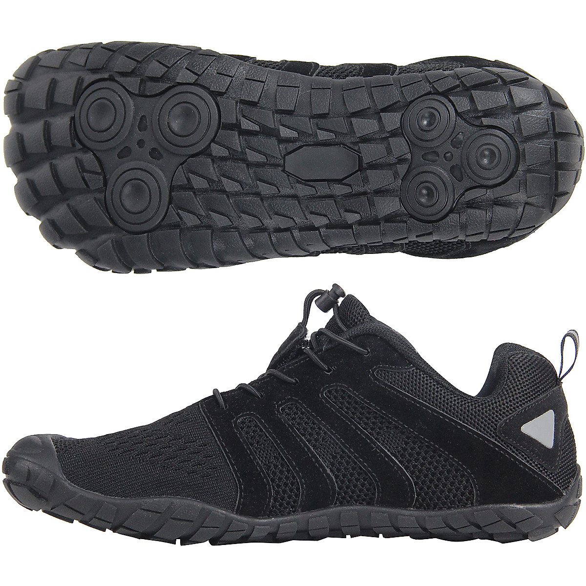 Oranginer Women's Flexible Barefoot Hiking Shoes Minimalist Cross Training Shoes for Women Gym Wide Toe Box Five Finger Workout Shoes for Ladies Barefoot Footwear Black Size 8