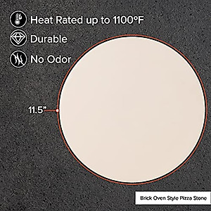 Nuwave Heavy-Duty Cordierite Pizza & Baking Stone, Heat Resistant up to 1472°F, Great for Indoor Electric Ovens, Outdoor Gas, Wood Fire Grills, BBQ Grilling, & NuWave Bravo XL, Fits Most Frozen Pizzas