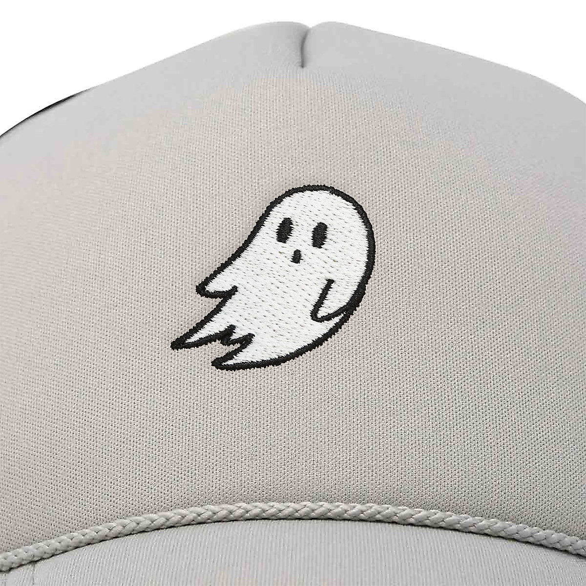 DALIX Embroidered Ghost Trucker Cap Hat Women Men in Gray Black