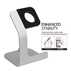 Tranesca Watch Charger Stand Holder Dock for Series 8/7 / 6/5 / 4/3 / 2/1/ SE (38mm / 40mm / 41mm / 42mm / 44mm / 45mm) - Silver Grey - Must Have Watch Accessories