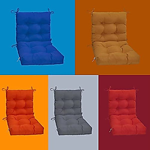 Kunste Indoor Outdoor Patio Garden Seating Cushions High Back Cushions Deep Seat Cushions Set of 4 Navy Blue