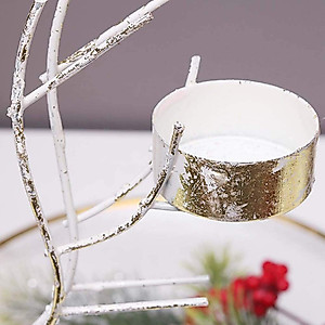 Lingtoolator Holder,Christmas Deer Candlestick Style Candle Holder Retro Center Party Ornament Decor,for Home Hotel Restaurant Dining Table Well Made (Size : 4523cm)