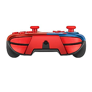 PDP REMATCH Enhanced Wired Power Nintendo Switch Pro Controller, Officially Licensed Switch Lite/OLED Compatible Gamepad, Customizable Programmable Buttons, Super Mario Power Pose (Red & Blue)