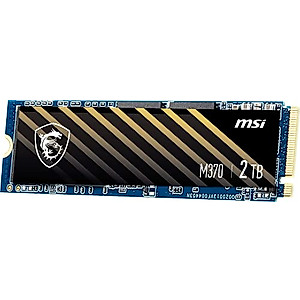 MSI SPATIUM M370 NVMe M.2 2TB Internal SSD PCIe Gen4 NVMe 1.3 3D NAND 1600 TBW