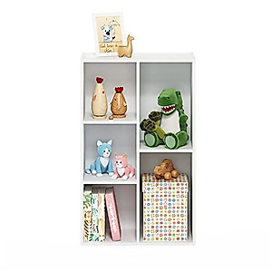 Furinno Luder 5-Cube No Tool Assembly Open Shelf, White