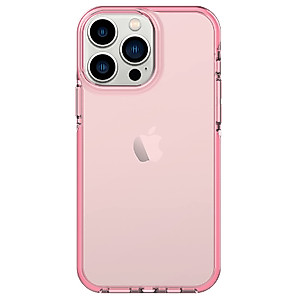 ArtsEvo Shockproof Clear Design for iPhone 13 Pro Max Case, Certified 6.6ft Drop Protection, Raised Edges Protect Camera and Screen, Pink