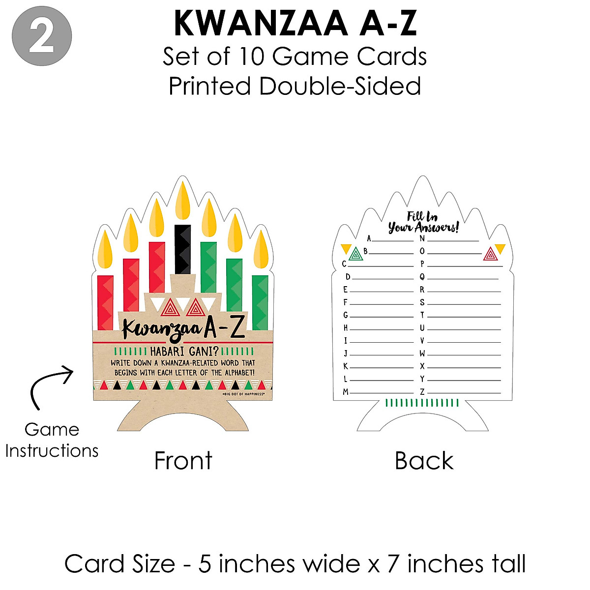 Big Dot of Happiness Happy Kwanzaa - 4 African Heritage Holiday Games - 10 Cards Each - Gamerific Bundle