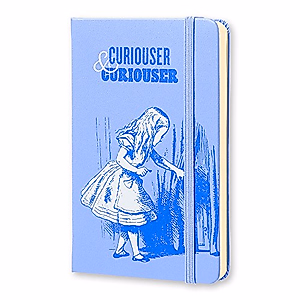 Moleskine Limited Edition Alice in Wonderland Notebook, Hard Cover, Pocket (3.5" x 5.5") Plain/Blank, Powder Blue, 192 Pages