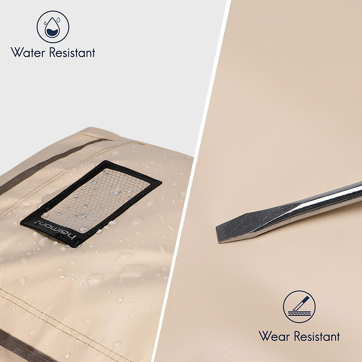 Haimont Large Sports Duffel Backpack Bag for Men, Travel Duffel Bags with Backpack Straps, Heavy Duty and Water Resistant, Beige,60L