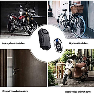 Upgraded Bike Alarm Waterproof with Remote, Vibration Motorcycle Bicycle/Door Burglar Alarm, Prevent Robbery and Door Prying, 113dB Loud, Adjustable Sensitivity, Scooter Accessories Vibration Sensors