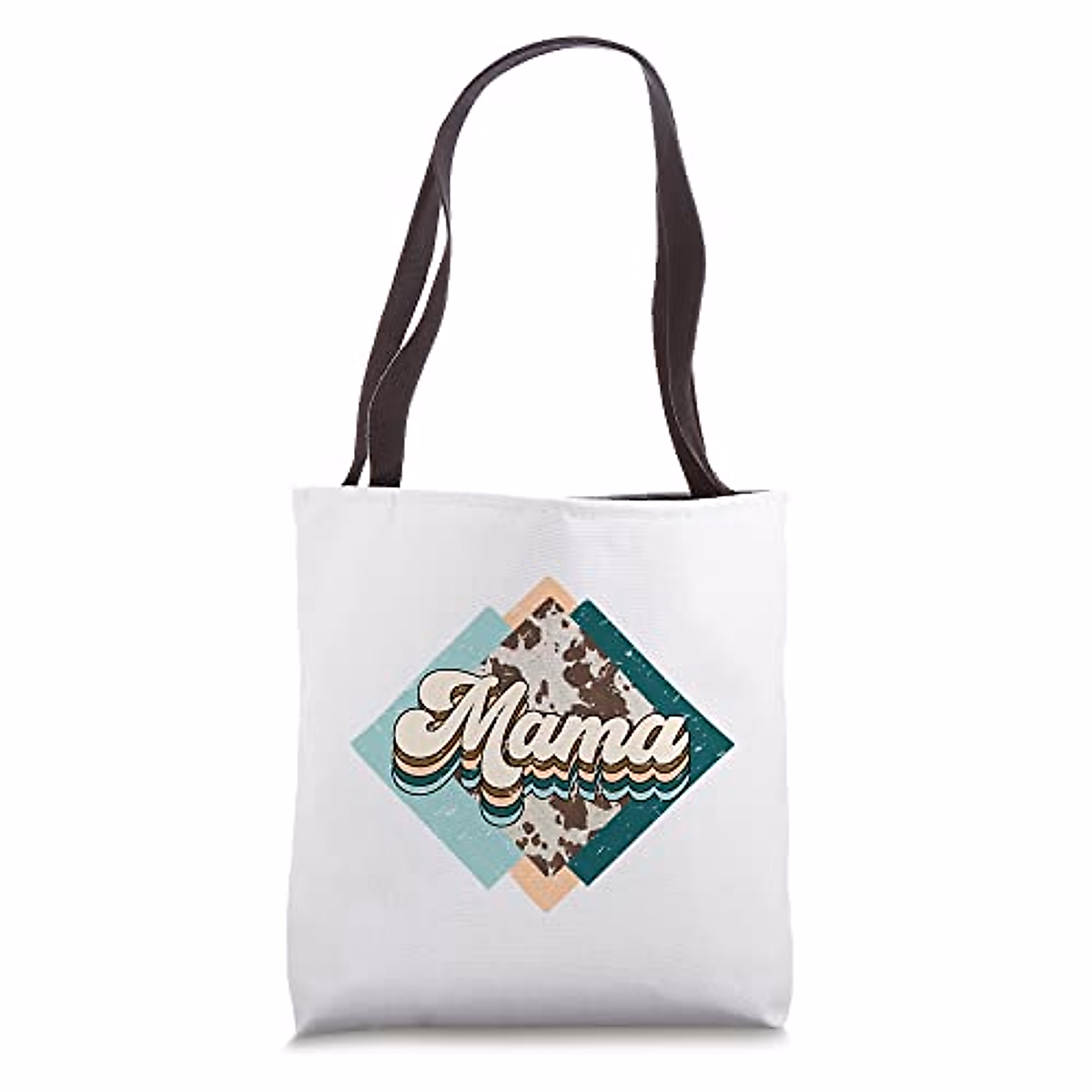 Western Country Boho Mama Cowhide Turquoise Western Mama Tote Bag