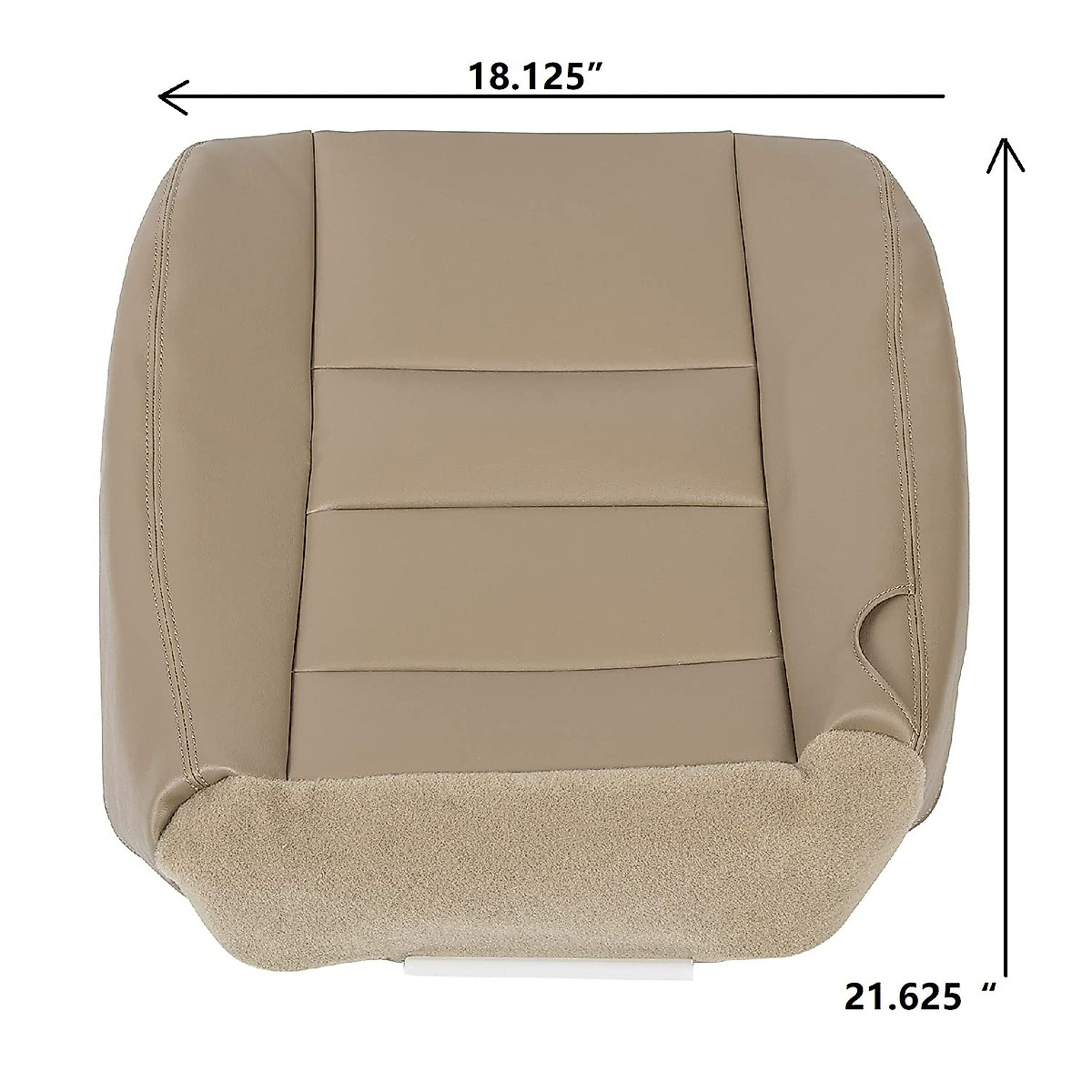 ECOTRIC Driver Bottom Seat Cover Tan Color Vinyl Compatible with 2002-2007 Ford F250 F350 TAN